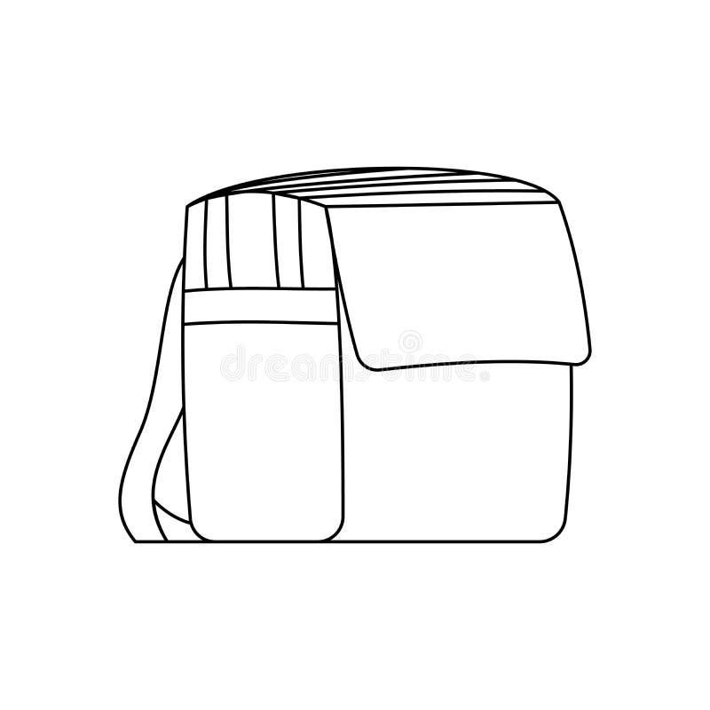 Line Art Design Cartoon Boxes with Food Illustration. Delivery Element ...