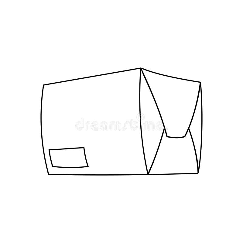 Line Art Design Cartoon Cardboard Package Illustration. Delivery ...