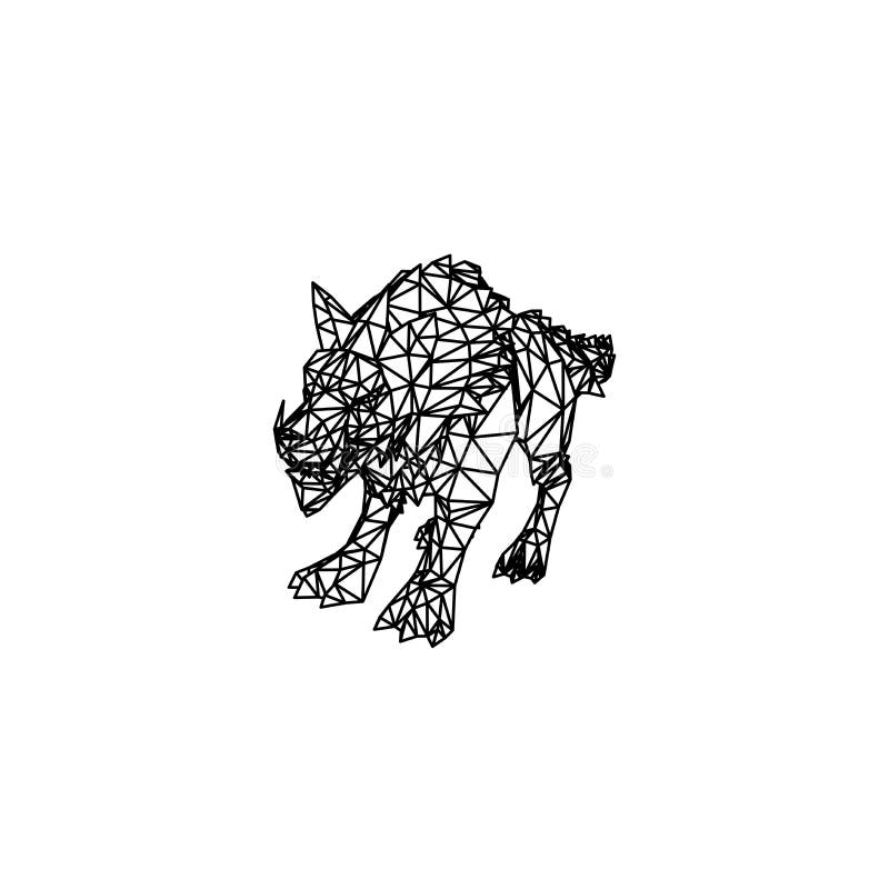 Line Art Design of Wolf Low Poly Stock Vector - Illustration of animal ...