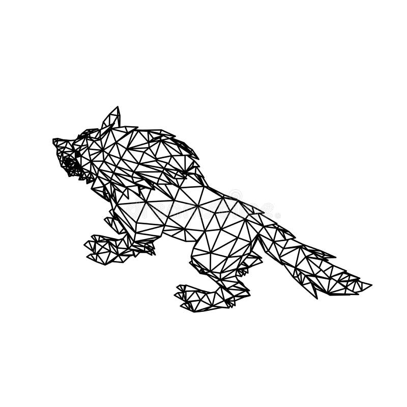 Line Art Design of Wolf Low Poly Stock Vector - Illustration of polygon ...