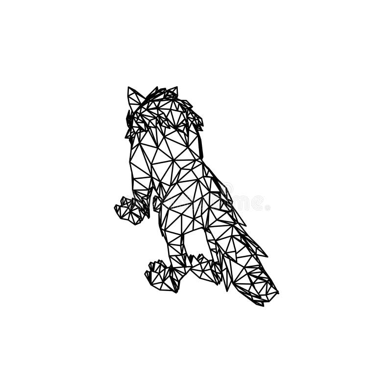 Line Art Design of Wolf Low Poly Stock Vector - Illustration of graphic ...