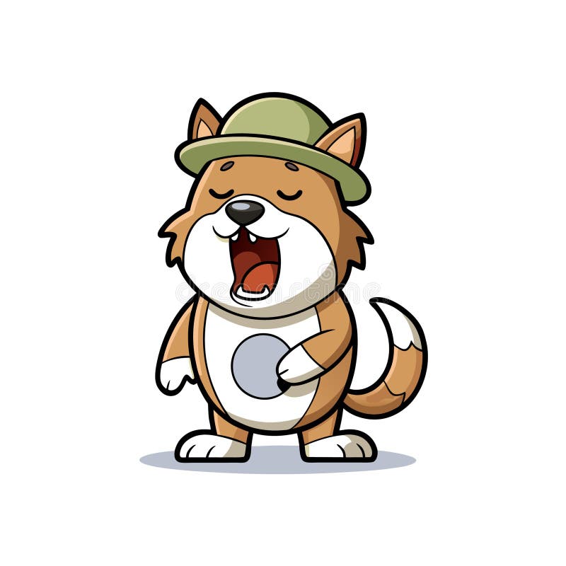 Line Art Dog Singing Playfully Stock Illustration - Illustration of ...