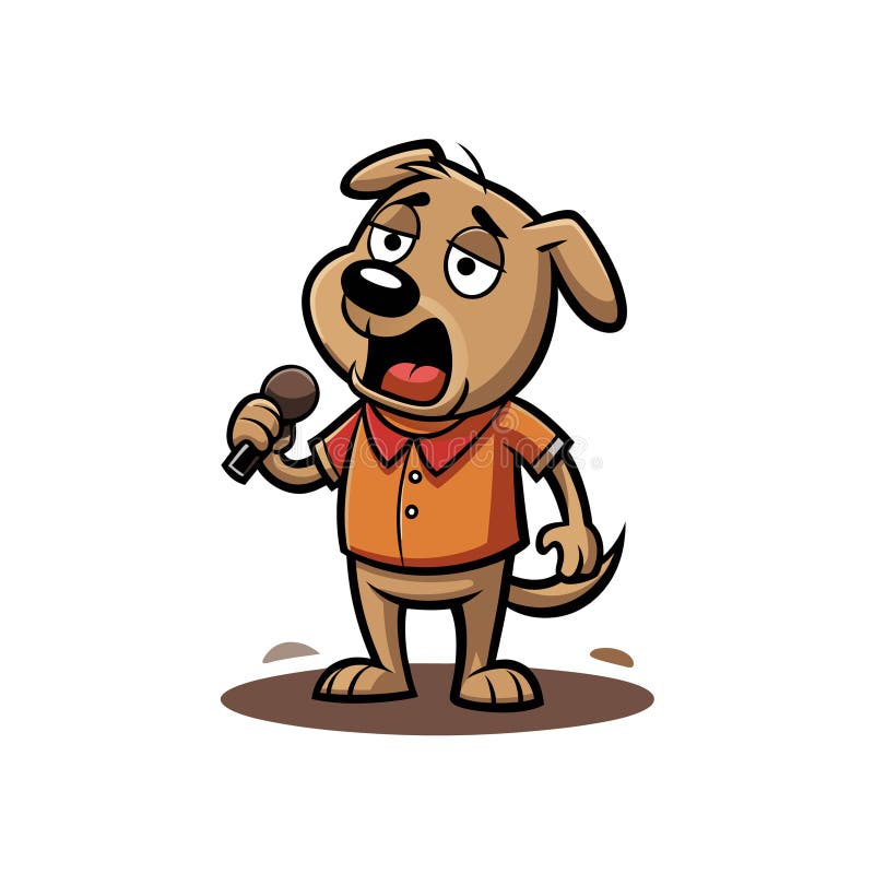 Line Art Dog Singing Playfully Stock Illustration - Illustration of ...