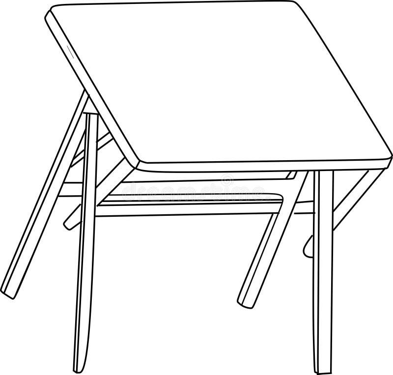 Line Art Drawing of a Drawing Board Stock Illustration - Illustration ...