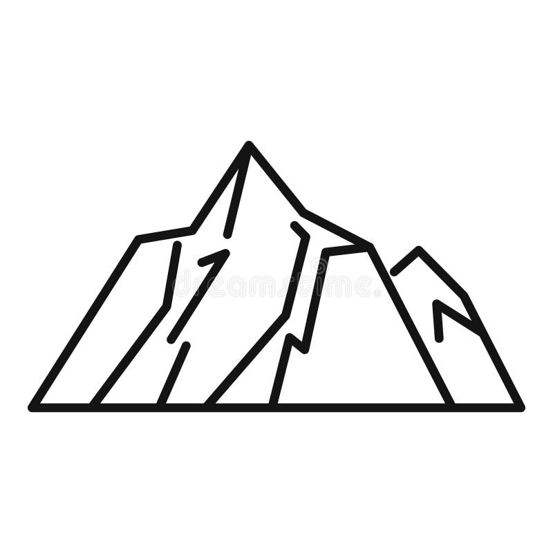 Line Art Drawing of Mountains Reaching for the Sky Stock Vector ...
