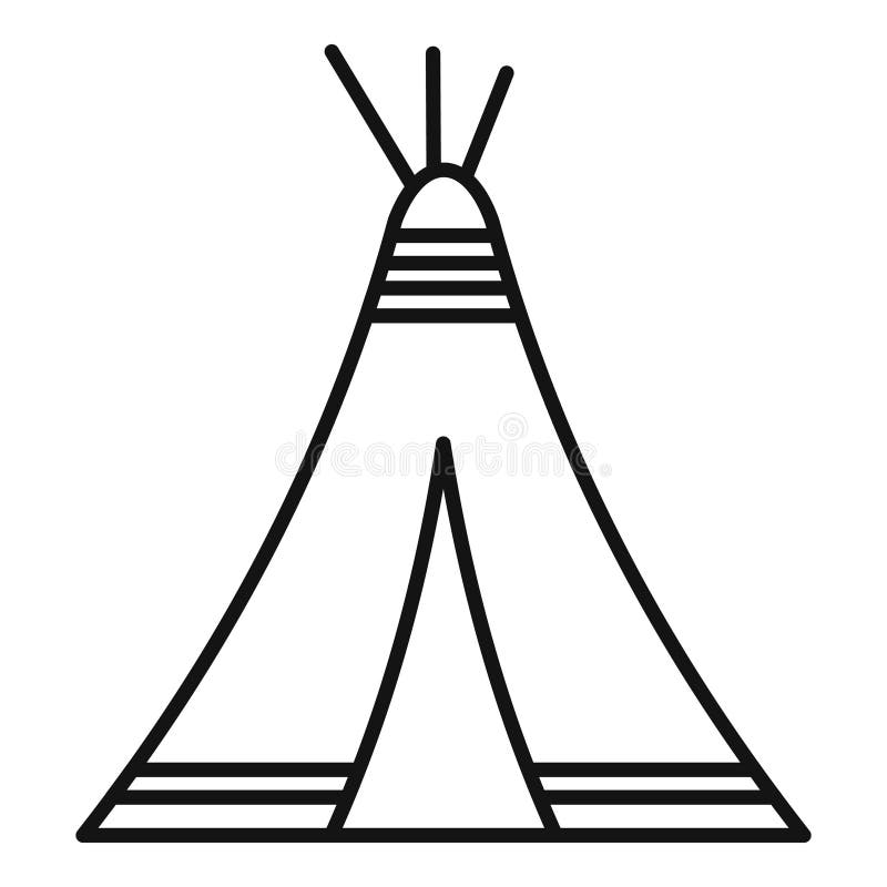 Line Art Drawing of Native American Teepee Tent Stock Illustration ...