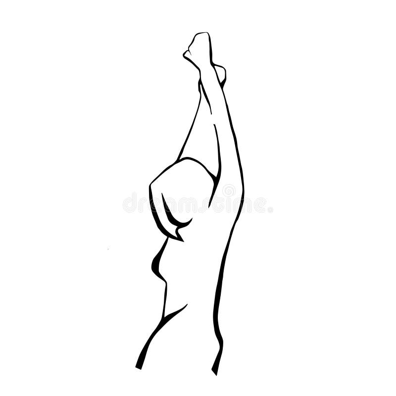 Line Art Drawing Women Body On White Isolated Background Abstract