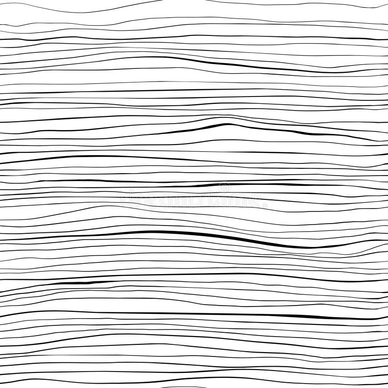 Line Art Drawing of Wood Texture, Black Horizontal Lines on White ...