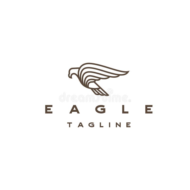 Line Art Eagle Logo Design Vector Template Stock Vector - Illustration ...