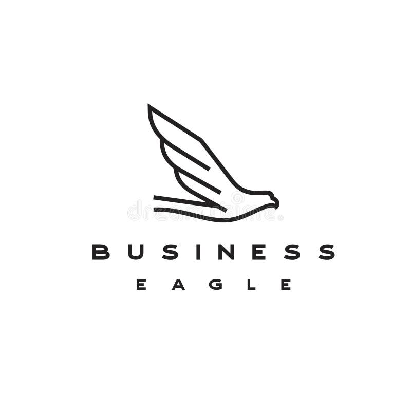 Line Art Eagle Logo Design Vector Template Stock Vector - Illustration ...