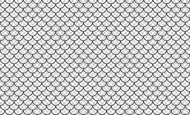 Line Art of Fish Scale Pattern Isolated on Transparent Background, Tile ...