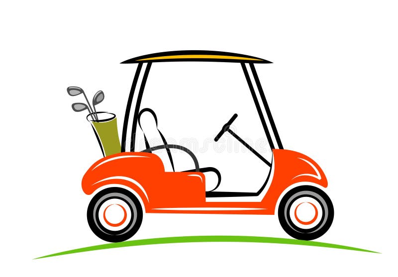 Golfer Driving a Golf Cart Vector Illustration Stock Vector ...