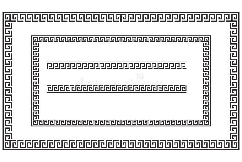 Greek Rectangle Frame. Meander Pattern Border. Greek Square Frame ...