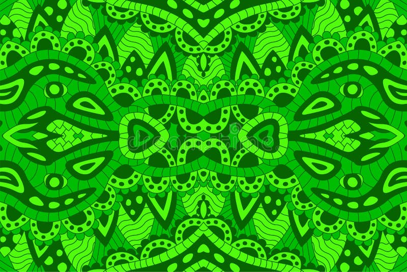 Line Art with Green Abstract Seamless Pattern Stock Vector ...