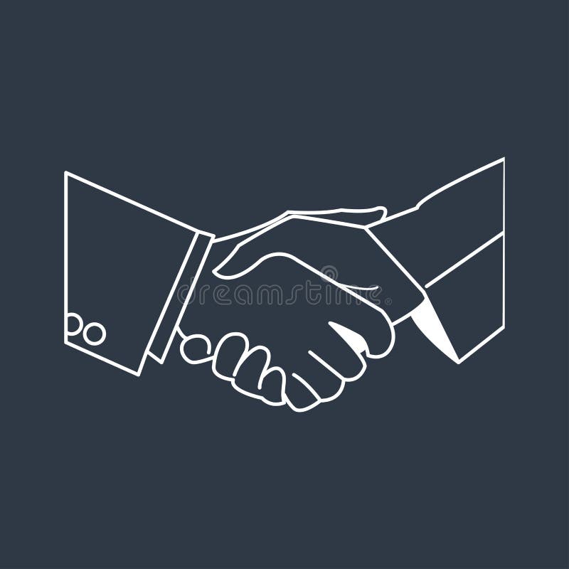 Line Art Handshake or Shaking Hands Icons ,vector Illustrations Stock ...