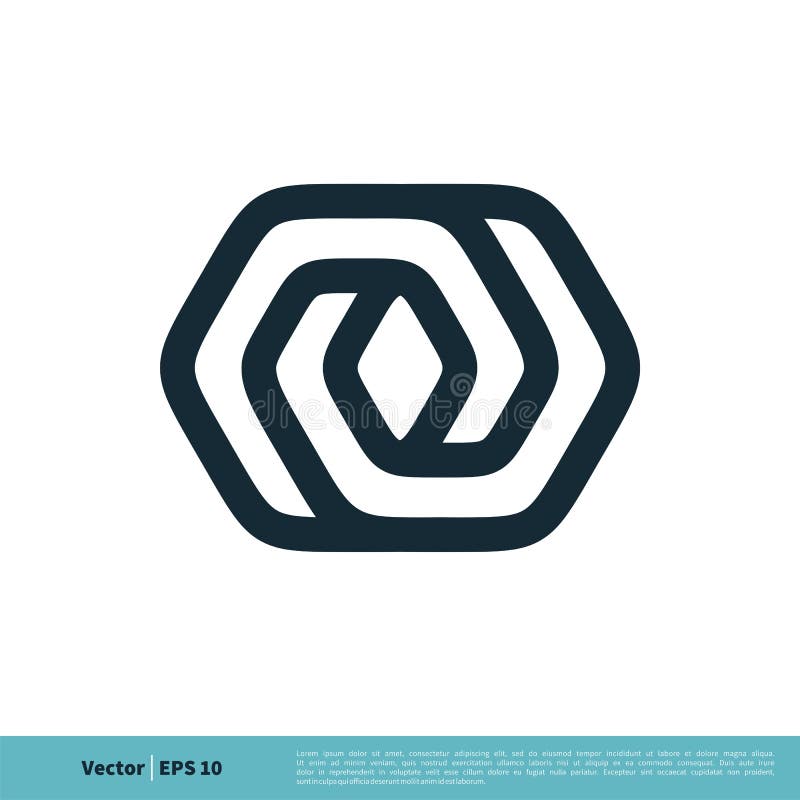 Hexagon Infinity Logo Sign, 2d Origami Style Raster Icon Stock Vector ...