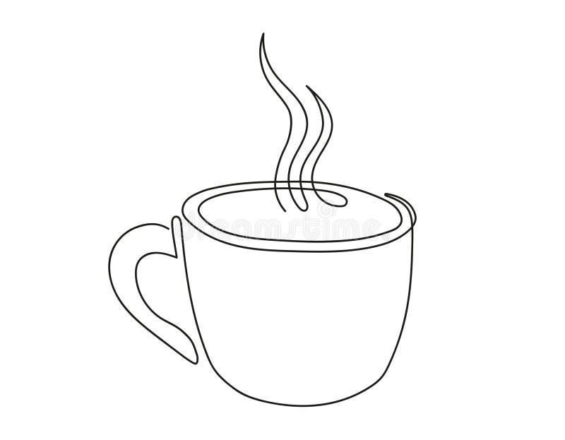 Cocoa Hot Mug Line Drawing Stock Illustrations – 656 Cocoa Hot Mug Line ...