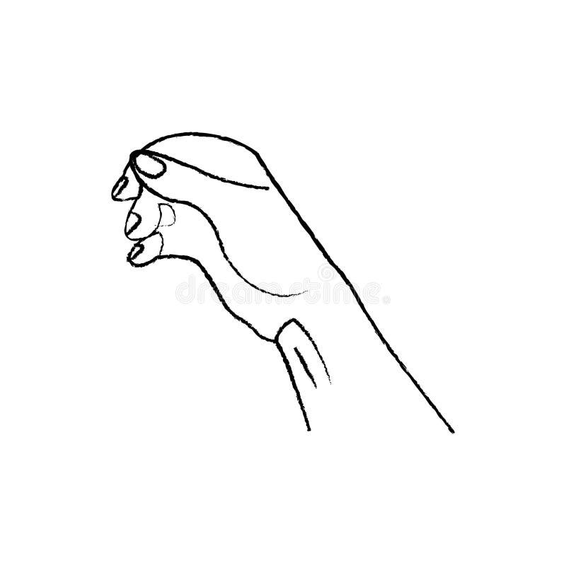 Line Art of Human Hand Signs and Gestures Vector Illustrations Stock ...
