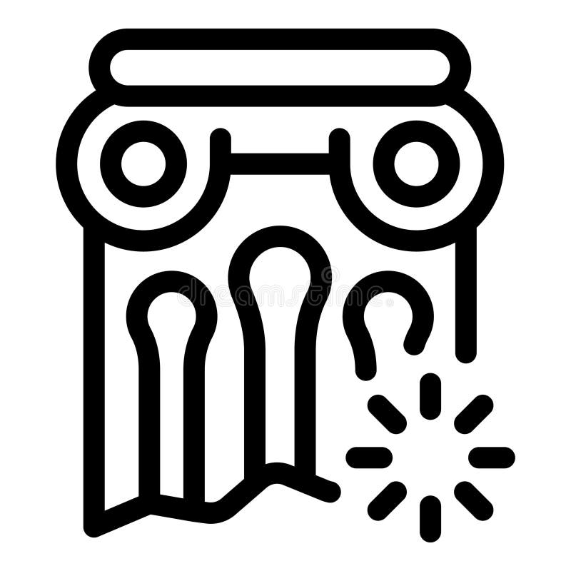 Line Art Icon of an Ancient Greek Column Being Restored Stock Vector ...
