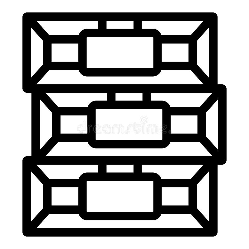 Line Art Icon of a Data Center with Servers Storing Information Stock ...