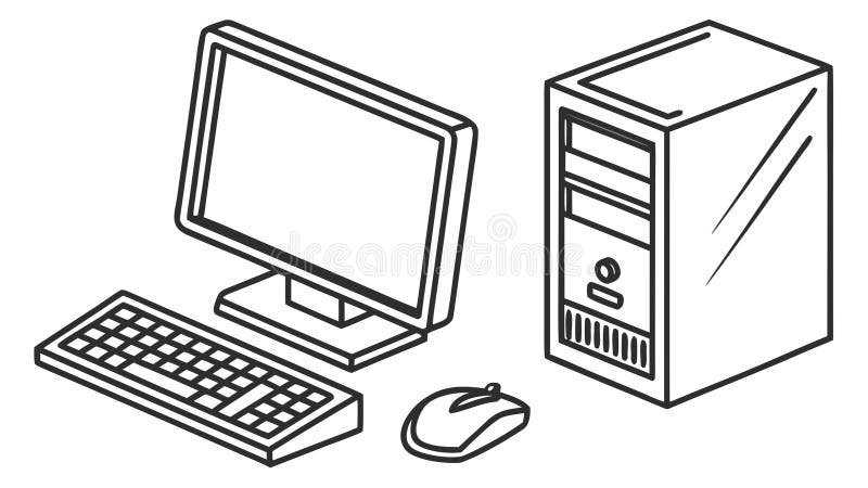 Minimalist Desktop Computer Setup Vector Stock Illustrations – 226 ...