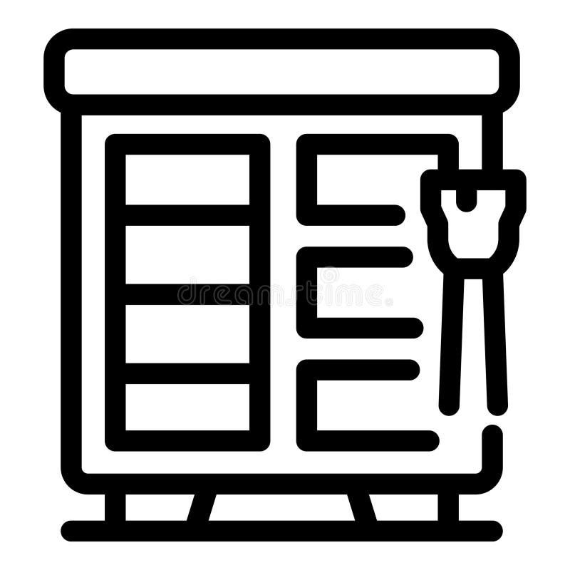 Electrical Cabinet Being Plugged in with Wire in Simple Line Style ...