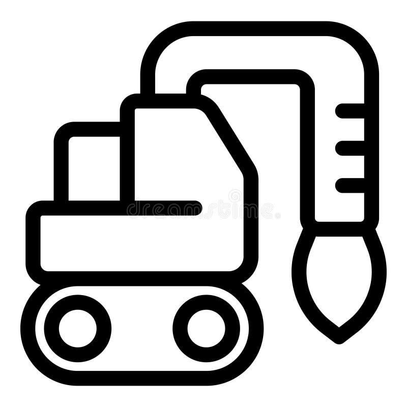 Line Art Icon of an Excavator Machine Transforming and Creating with a ...