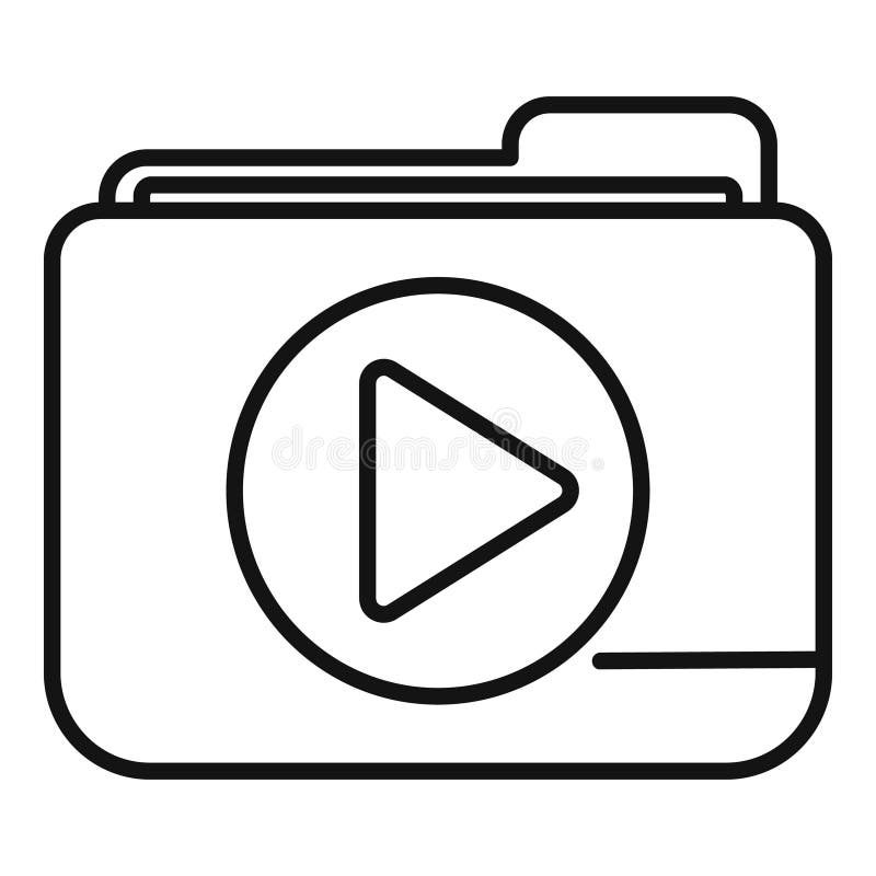 Multimedia Folder Icon Outline Illustration Stock Illustration ...