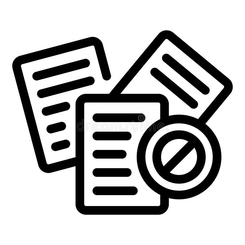 Line Art Icon of Forbidden Document Access Symbolizing Censorship Stock ...
