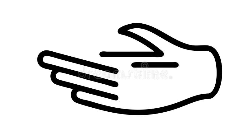 Hand Outline Icon, Representing Gesture or Action, Vector Design ...