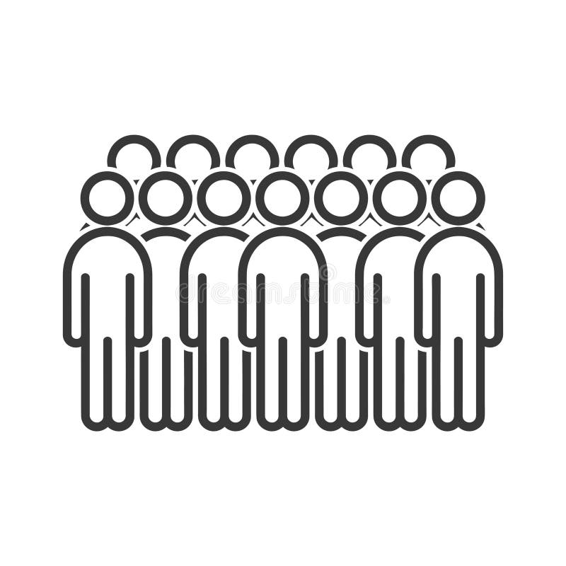 Line Art Icon of a Group of People Standing Together Stock Vector ...