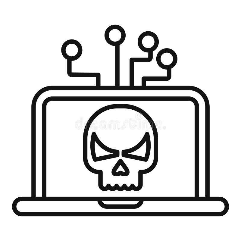 Hacker Attacking Laptop with Skull on Screen Stock Illustration ... Hacker Attacking Laptop with Skull on Screen Stock Illustration ...
