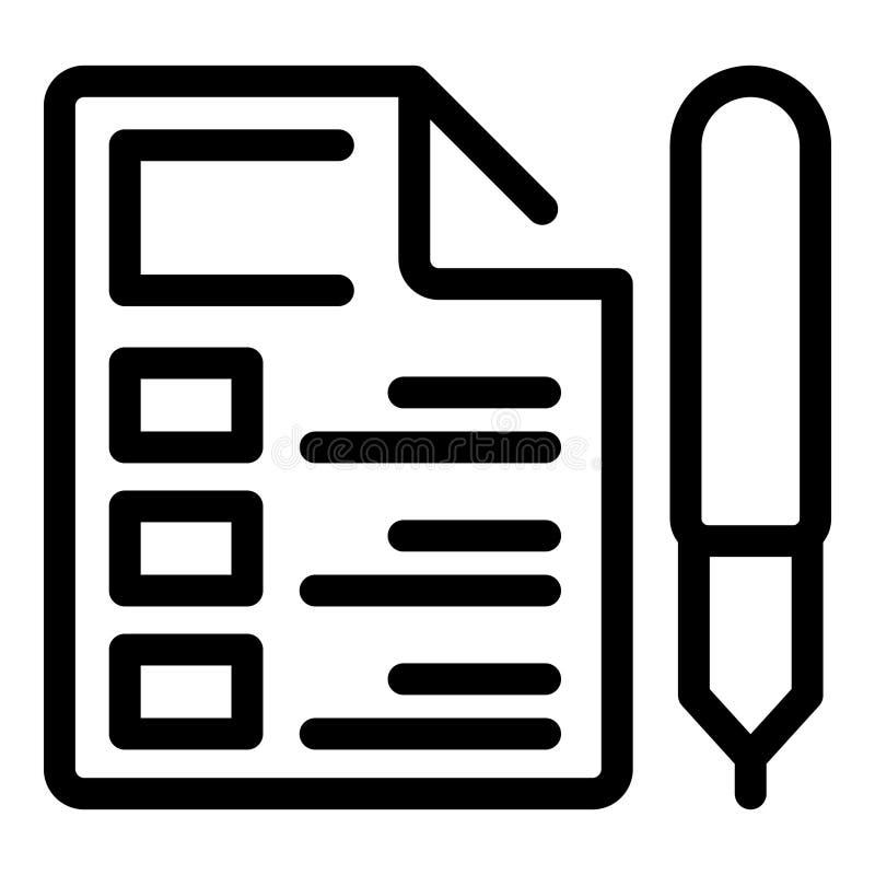 Businessman Writing Notes on Paper with Pen Icon Stock Illustration ...