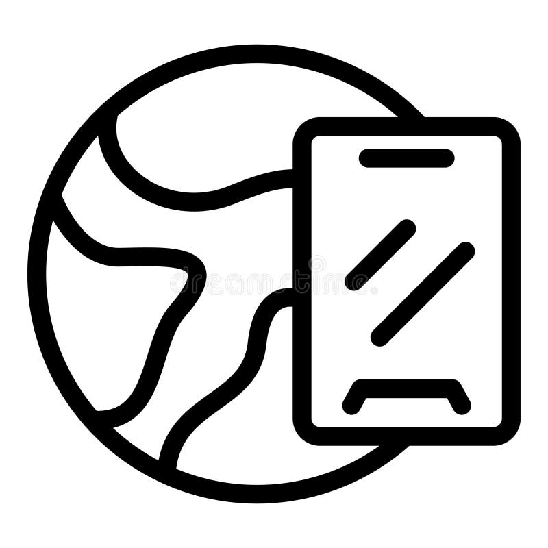 A Line Art Icon Representing the Concept of Mobile Technology on a ...