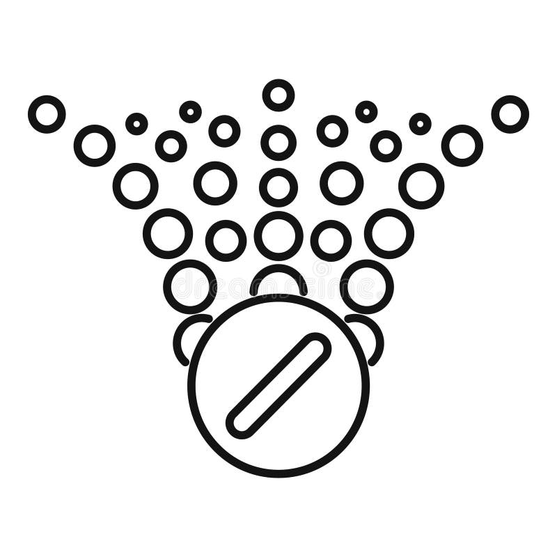 Medicine Tablet Dissolving with Bubbles Spreading Around Stock Vector ...