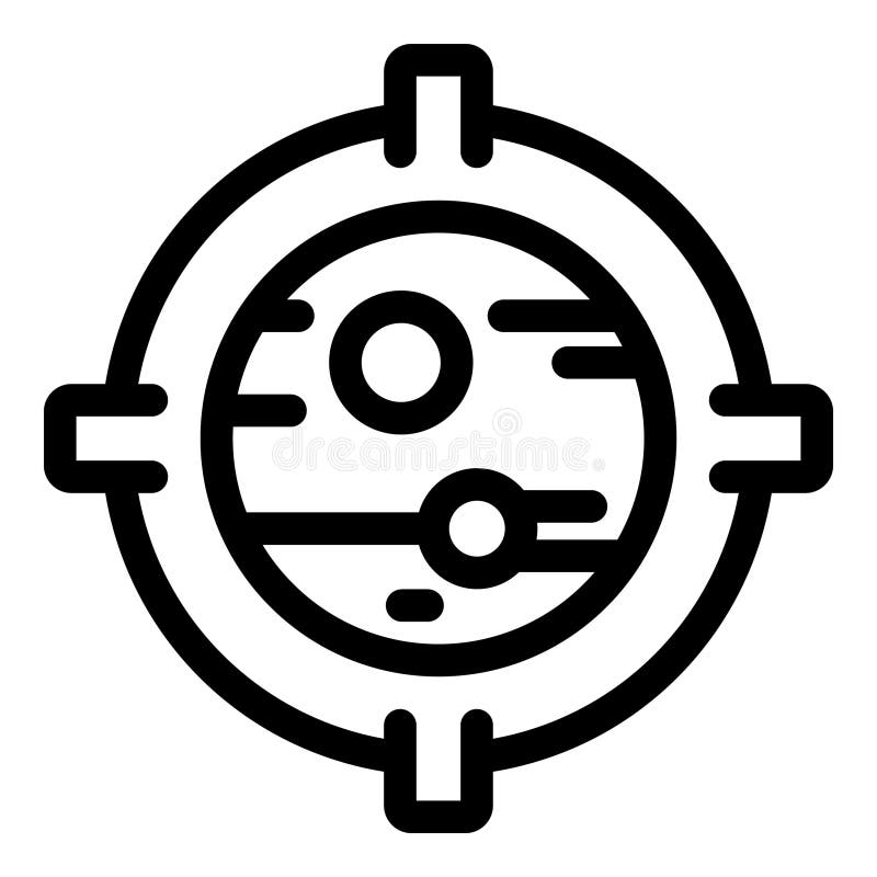 Spacecraft Targeting System Locking on Distant Planet Icon Stock ...