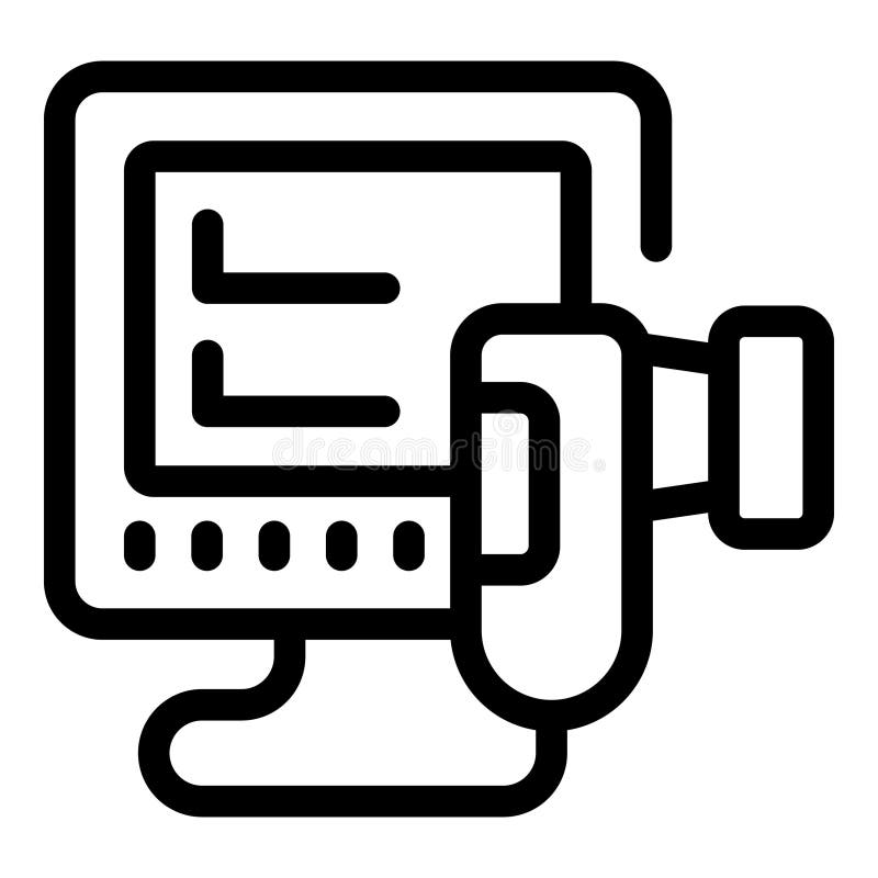 Video Conference Call Using Desktop Computer Icon Stock Illustration ...