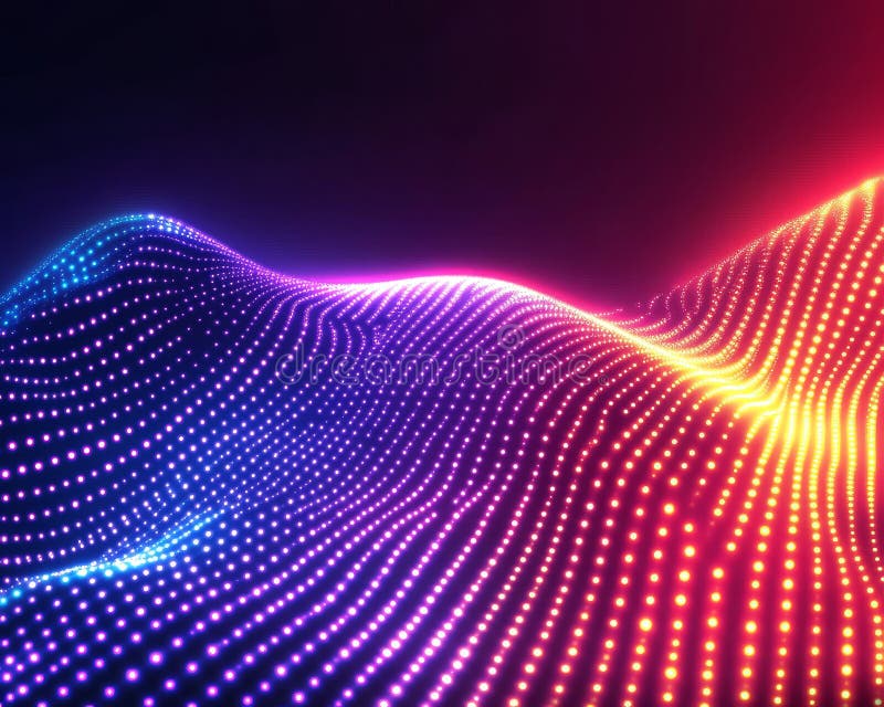 The Line Art Illustration Created by this Illustration Has Bright Neon ...