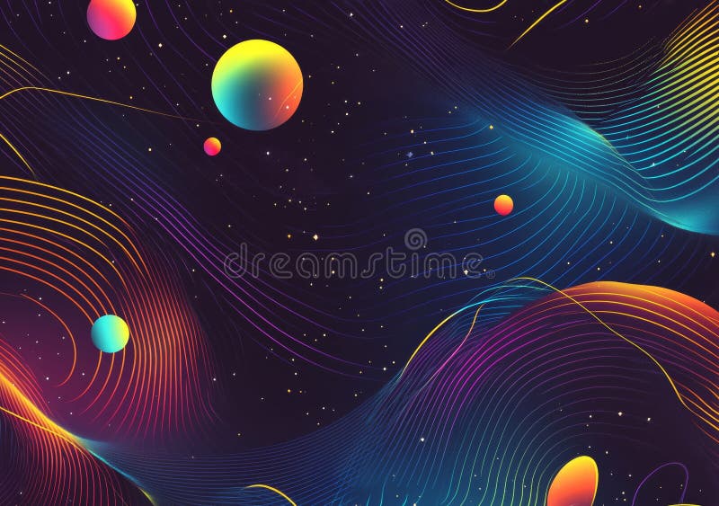 Line Art Illustration Depicting Cosmic Space Background Stock Photos ...