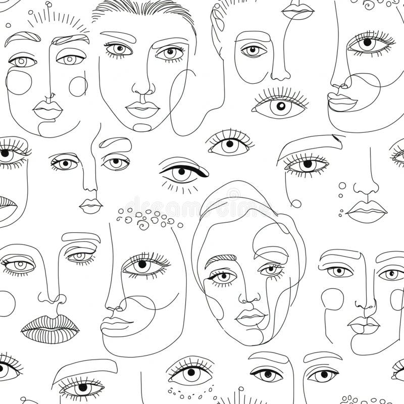 Line Drawing Abstract Facial Expressions Stock Illustrations – 147 Line ...