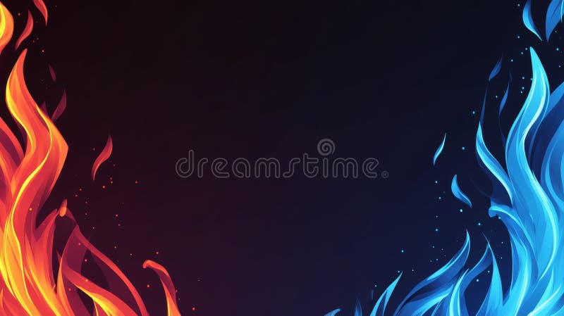 A Line Art Illustration of Flames Set Against a Dark Background Stock ...