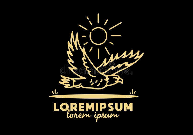 Line Art Illustration of Flying Eagle Stock Vector - Illustration of ...