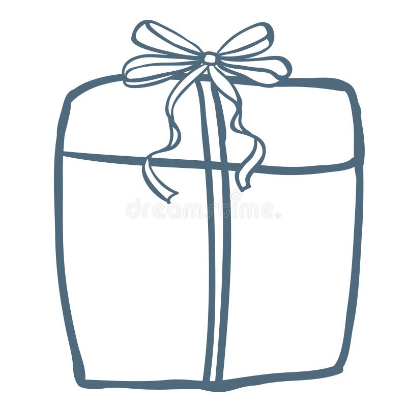 Line Art Illustration of Gift. Vector Stock Illustration - Illustration ...