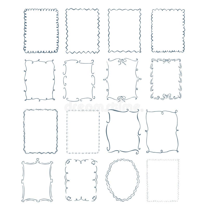 Illustration of Hand Drawn Frames. Vector Graphic Stock Illustration ...