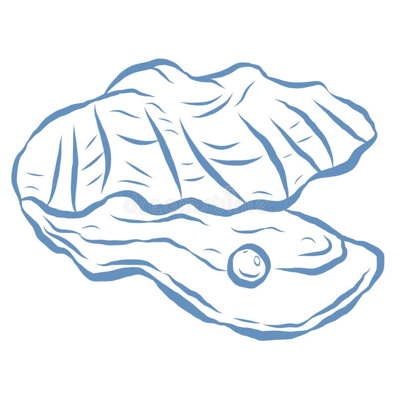 Line Art Illustration of Shell. Vector Stock Vector - Illustration of ...