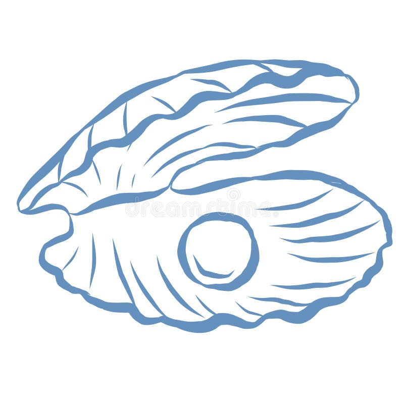 Line Art Illustration of Shell. Vector Stock Illustration ...