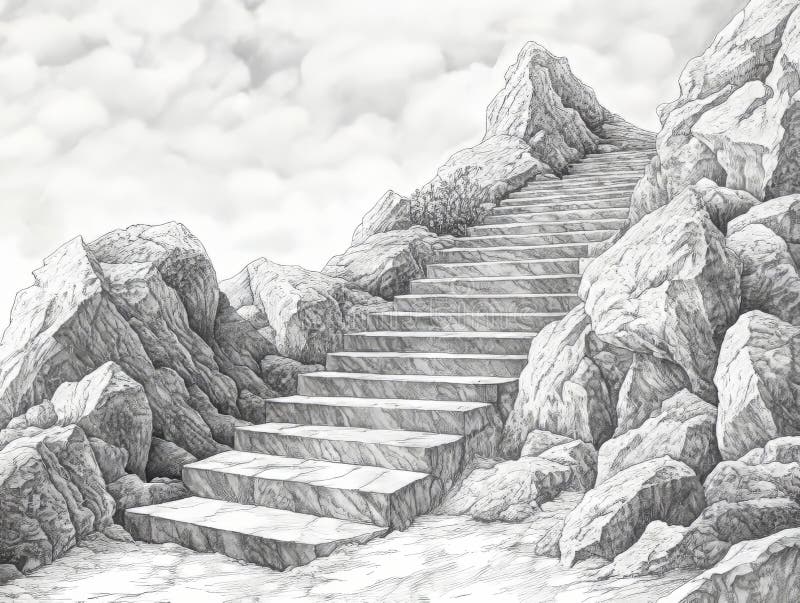 Line Art Illustration Techniques Showcase with Speed Ladder Art Stock ...