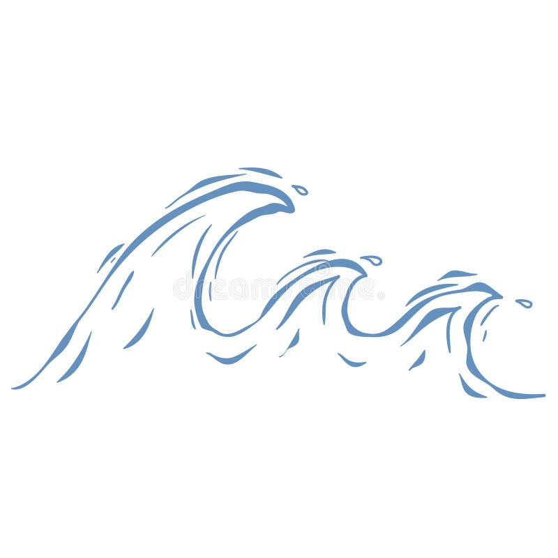 Line Art Illustration of Wave. Vector Stock Illustration - Illustration ...