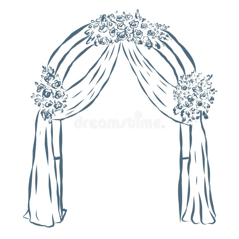 Line Art Illustration of Wedding Arc. Vector Stock Illustration ...