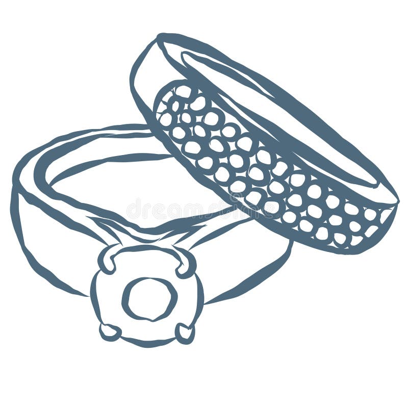 Line Art Illustration of Wedding Ring. Vector Stock Illustration ...